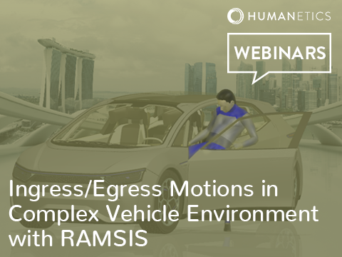 Ingress/Egress motions in complex vehicle environment with RAMSIS
